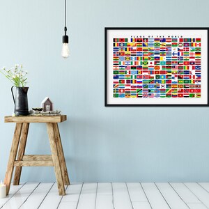 Flags of the World Art Print World Country Flags Poster Classroom Decor ...