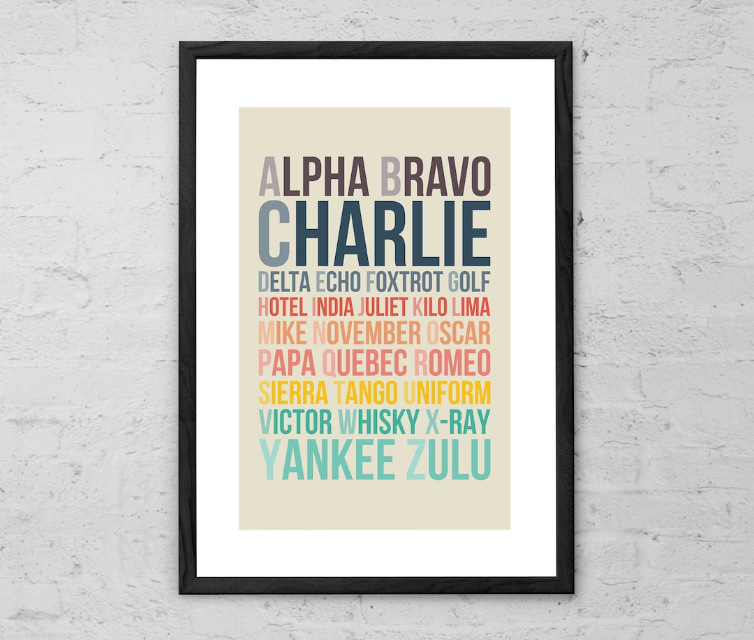 Alpha Bravo Charlie - Art Print - Phonetic Alphabet Wall Art - NATO ...