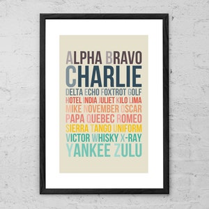 Alpha Bravo Charlie Art Print Phonetic Alphabet Wall Art NATO Alphabet ...