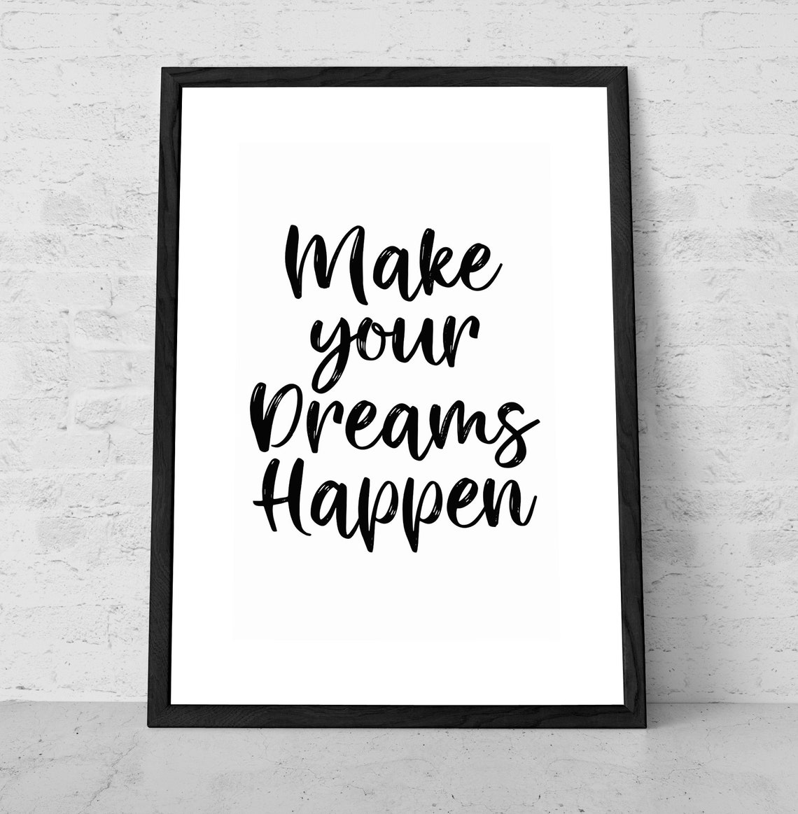 Make Your Dreams Happen Art Print Motivational Wall Art - Etsy