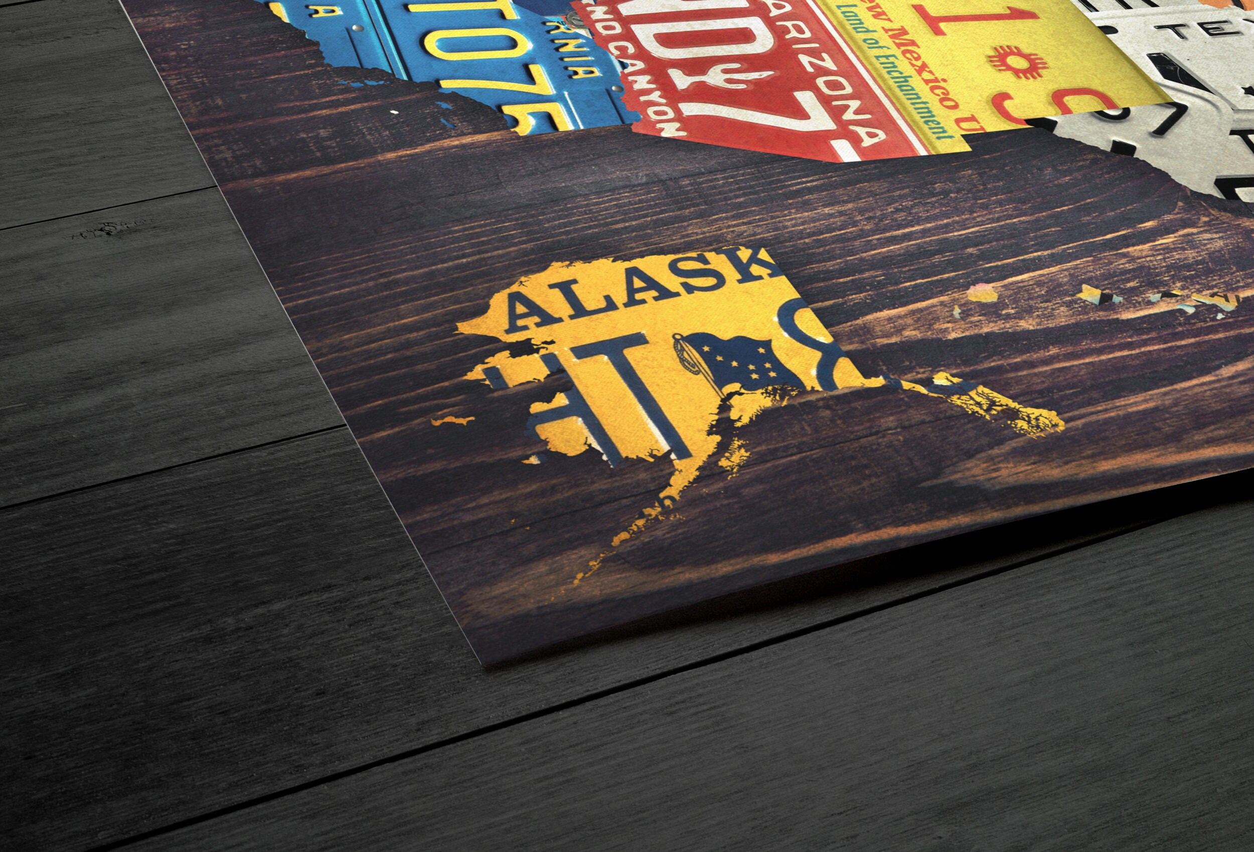 USA License Plates Map Art Print License Plates Poster | Etsy