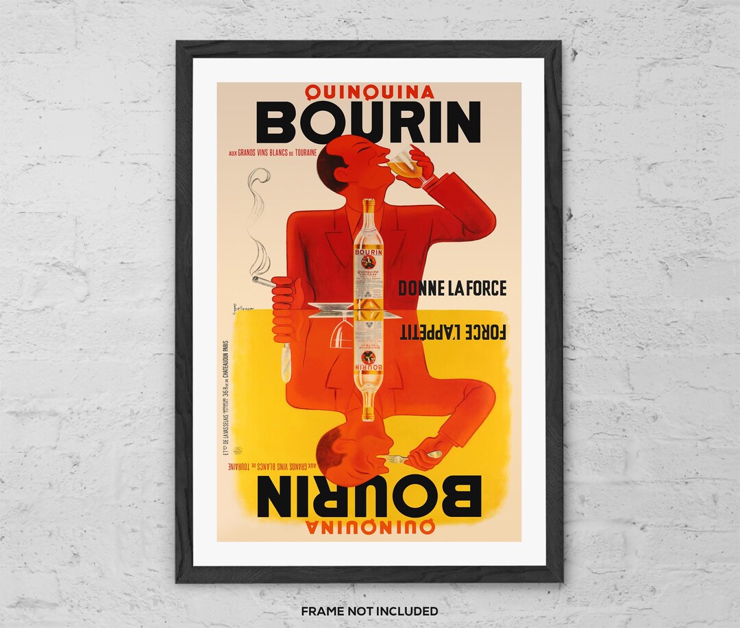 Bourin Quinquina - Art Print - Vintage French Liquor Poster - Art Deco ...
