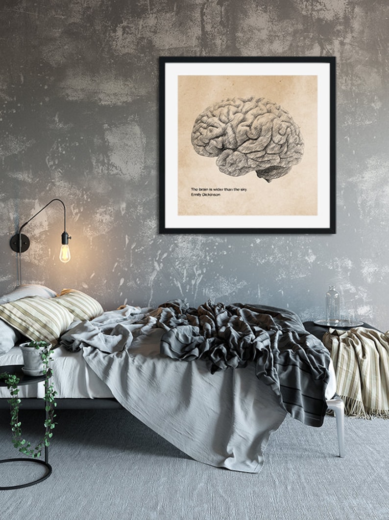 The Brain is Wider Than the Sky - Emily Dickinson Quote - Brain Anatomy ...