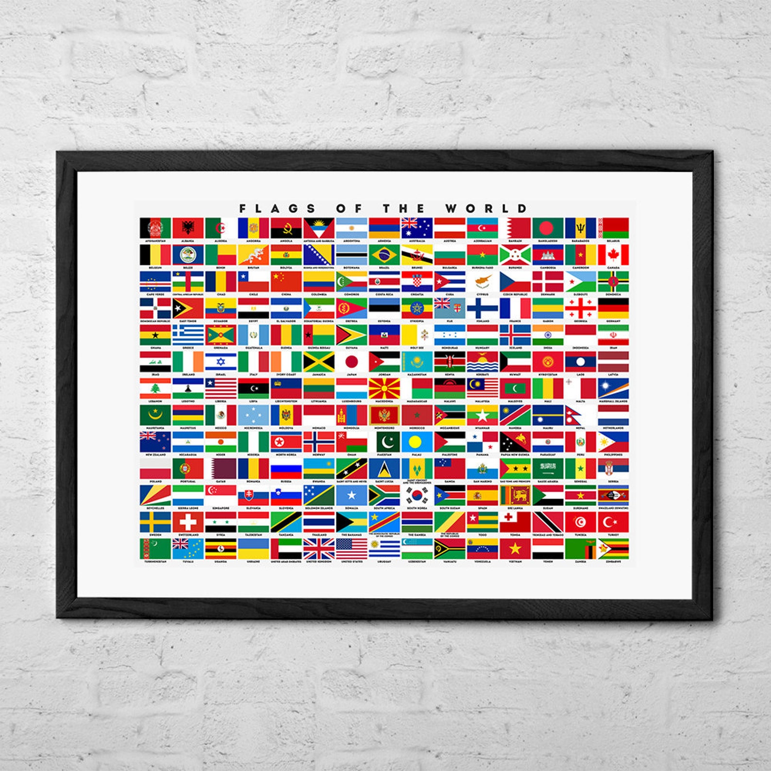 Flags of the World Art Print World Country Flags Poster - Etsy