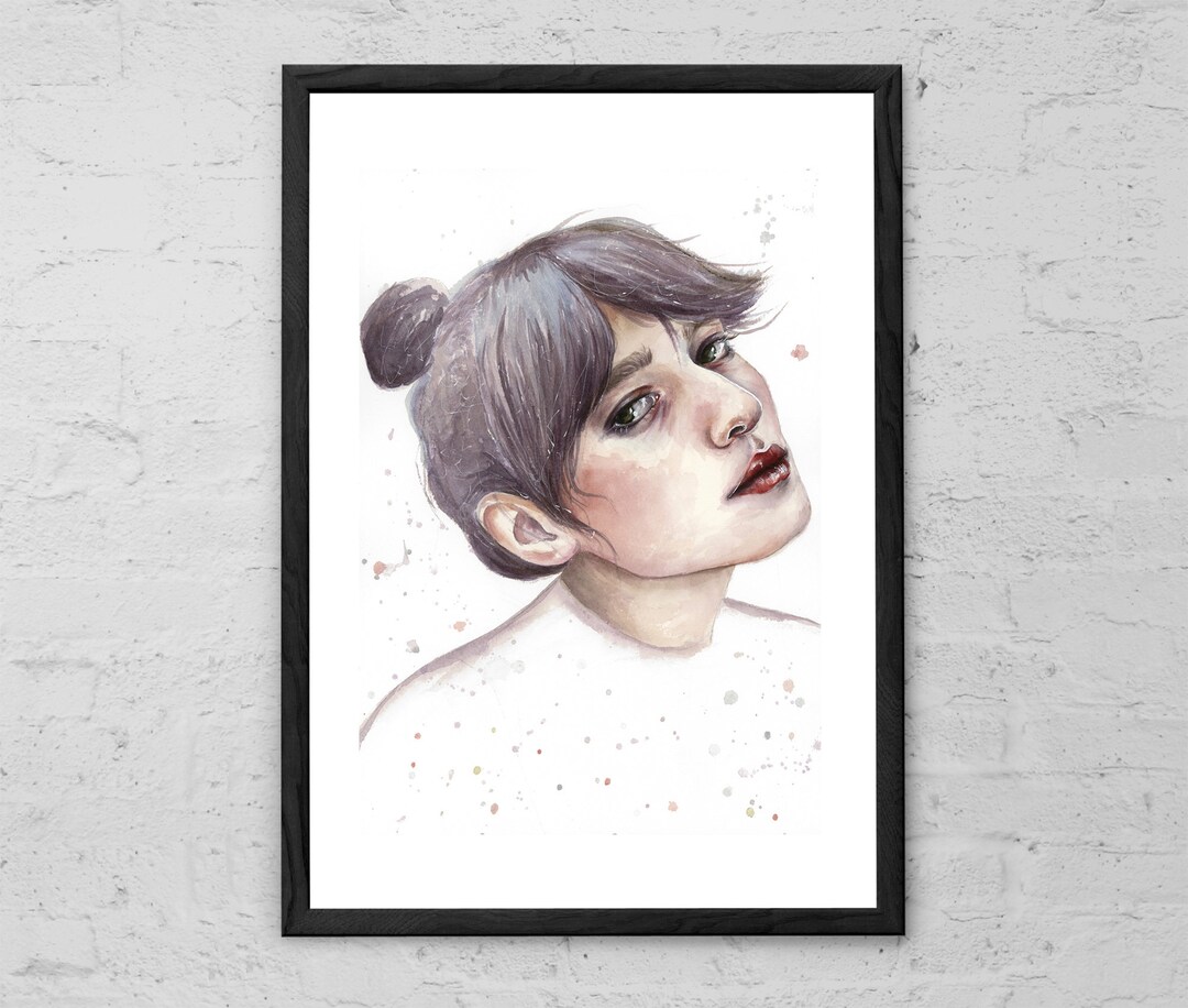 Violeta - Girl Portrait Watercolor Painting - Art Print - Girl Portrait ...