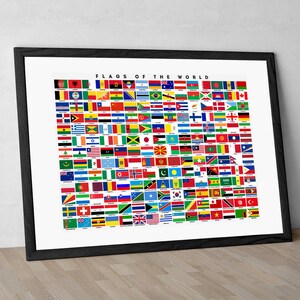 Flags of the World Art Print World Country Flags Poster Classroom Decor ...