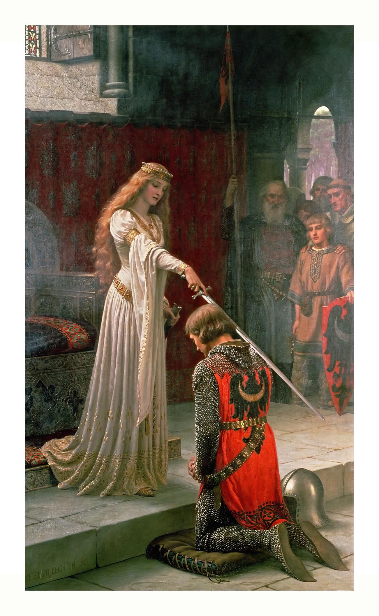 The Accolade by Edmund Blair Leighton – Art Print –medieval Knighting ...