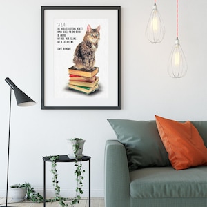 Cat Quote by Ernest Hemingway - Art Print - Hemingway Quotes - Cat ...