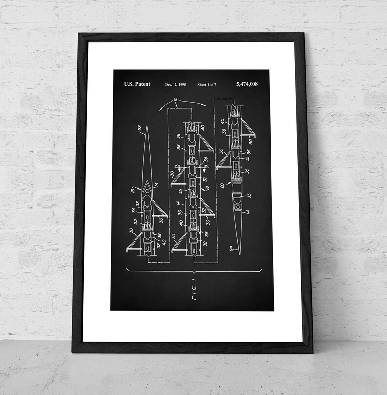 8 Man Rowing Shell Patent - Art Print - Rowing Poster - Rowing Gifts ...