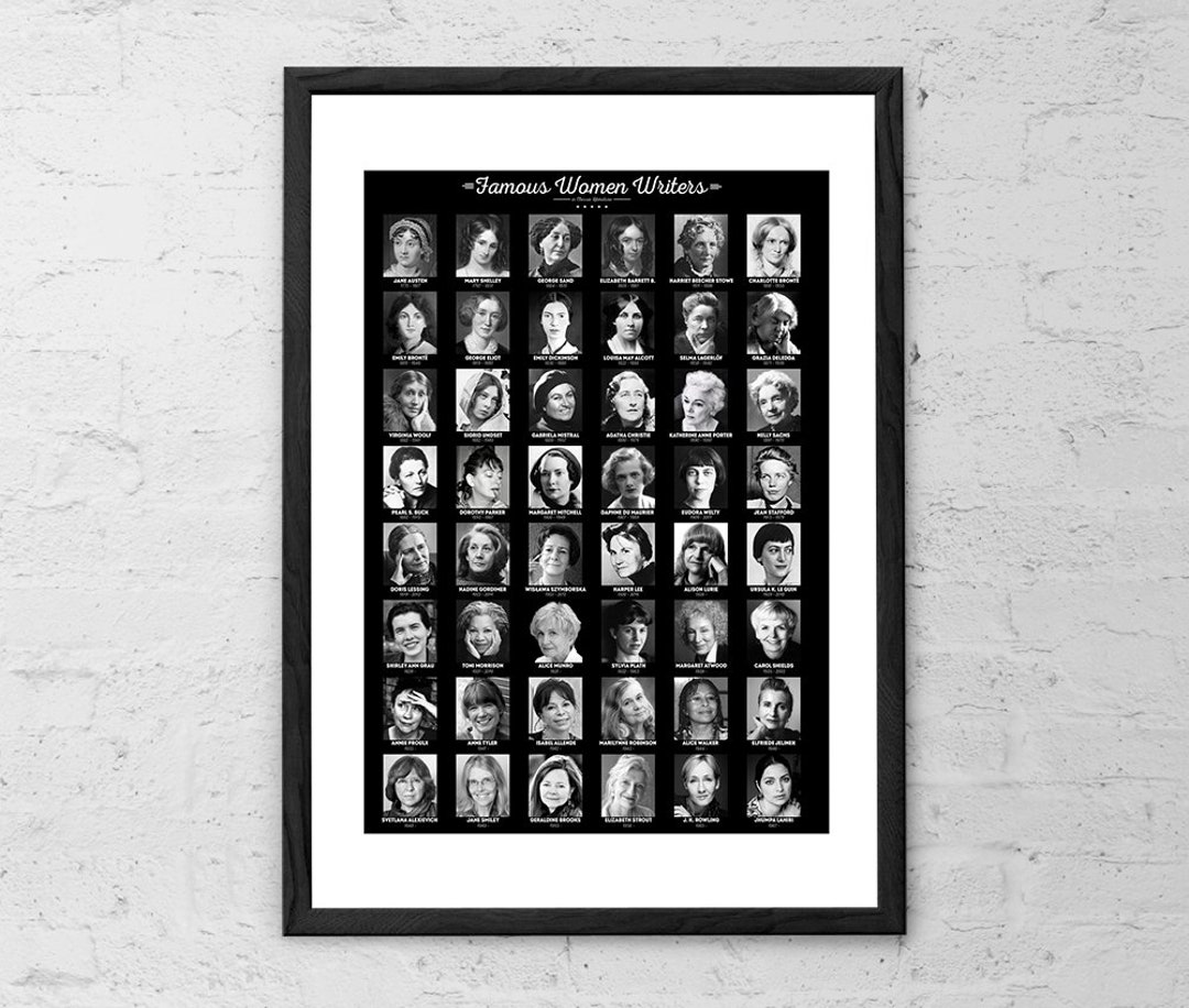 Famous Women Writers - Art Print - Literary Poster - History of ...