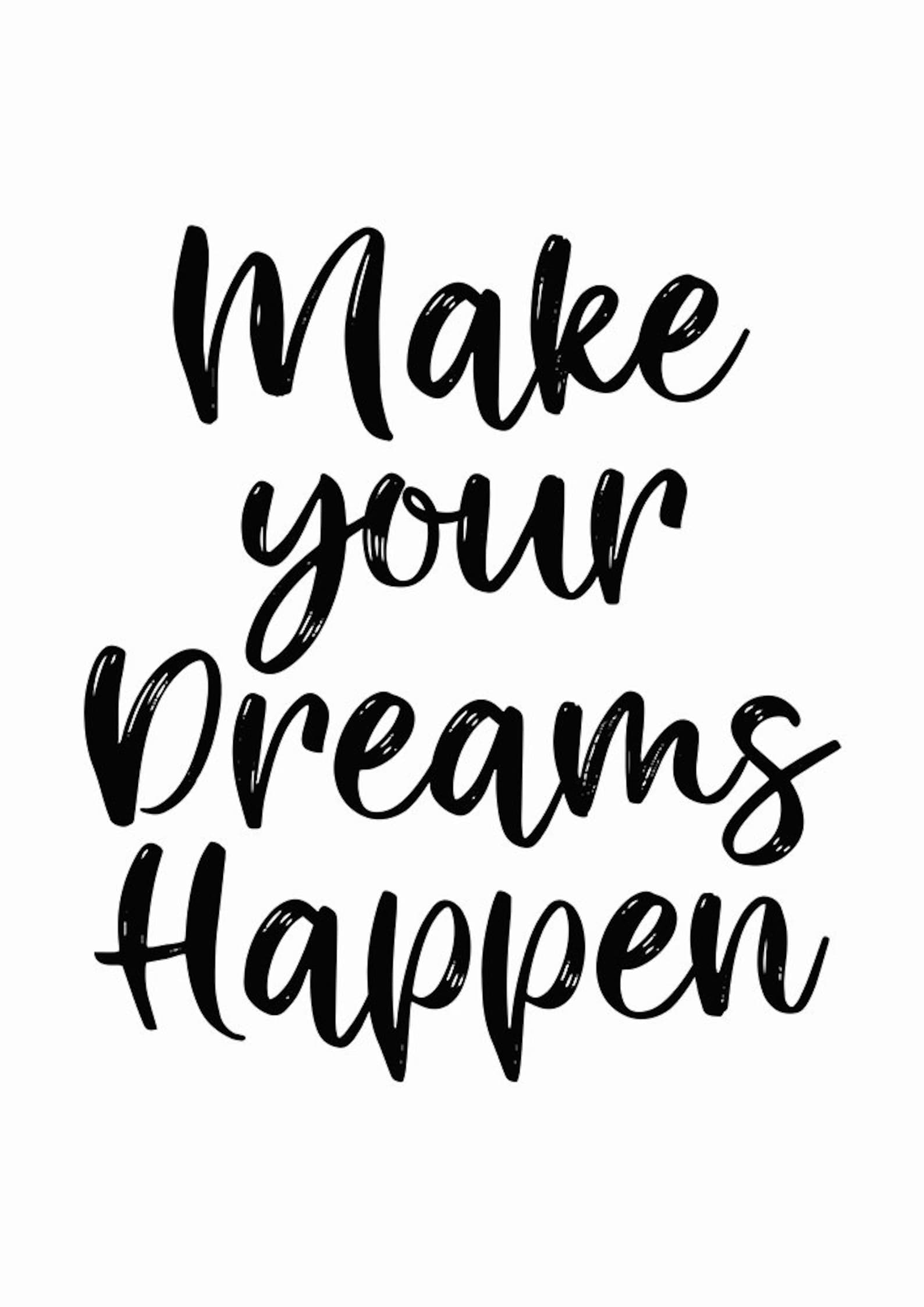 Make Your Dreams Happen Art Print Motivational Wall Art Boho Decor ...