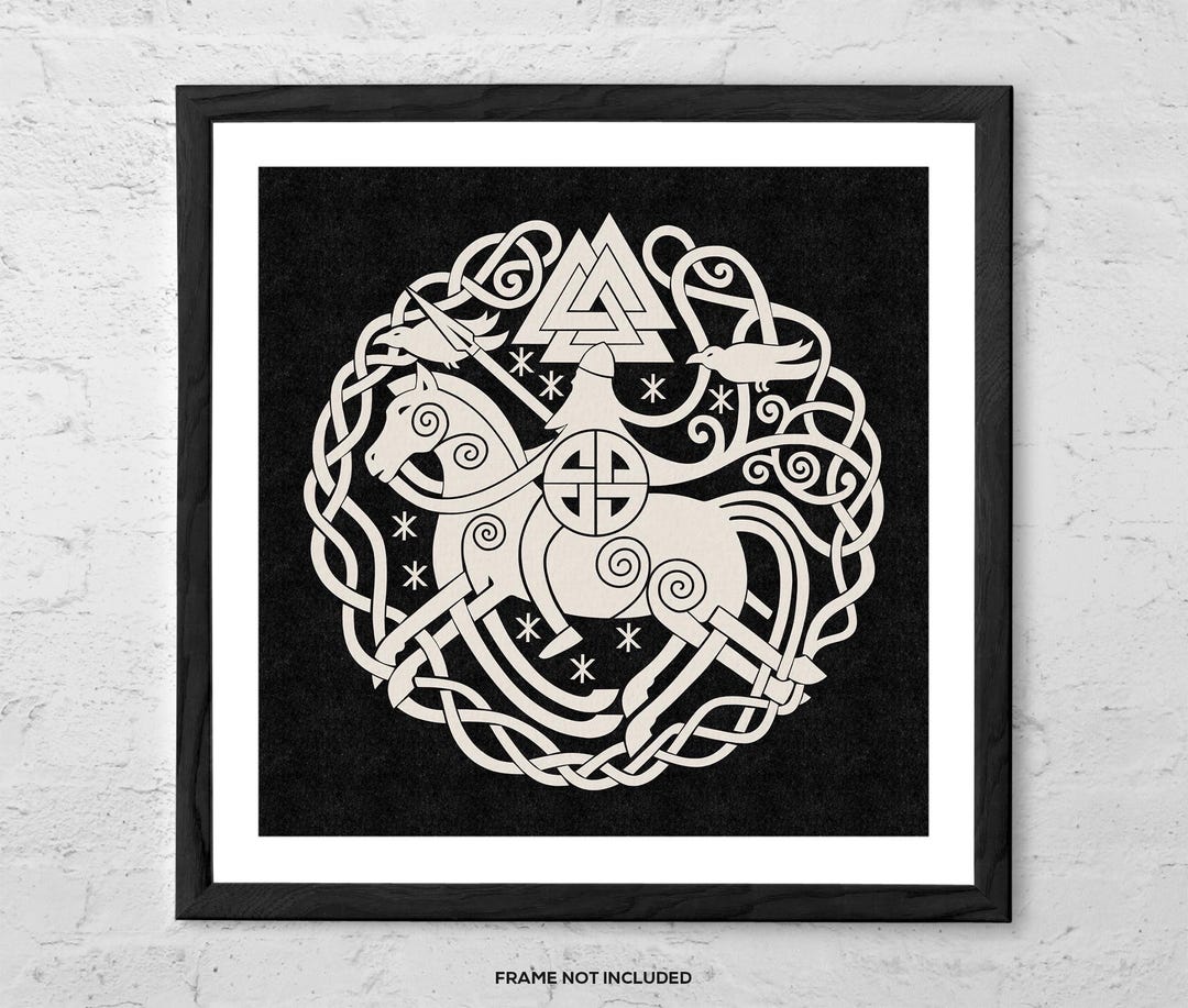 Sleipnir Norse Mythology Art Print – Viking Knotwork Wall Decor With ...