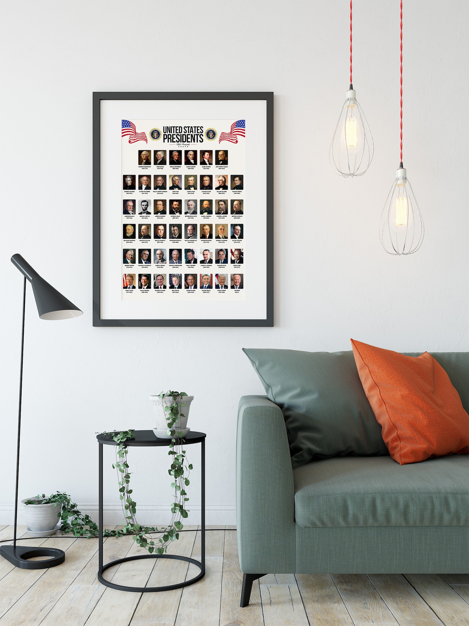 United States Presidents Art Print USA Presidents Poster Educational ...