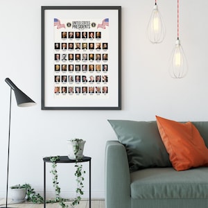 United States Presidents Art Print USA Presidents Poster Educational ...
