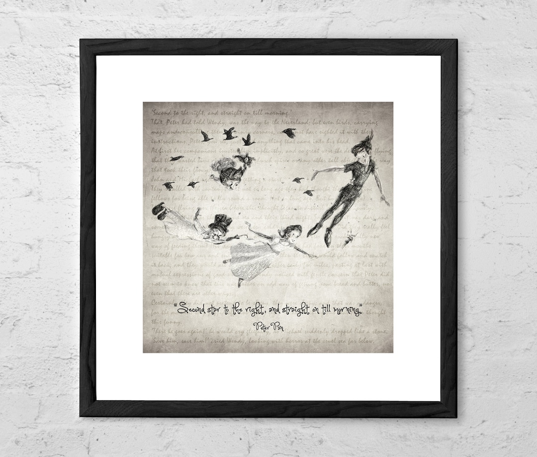 Peter Pan Quote - Drawing - Peter Pan Nursery - Peter Pan Poster ...