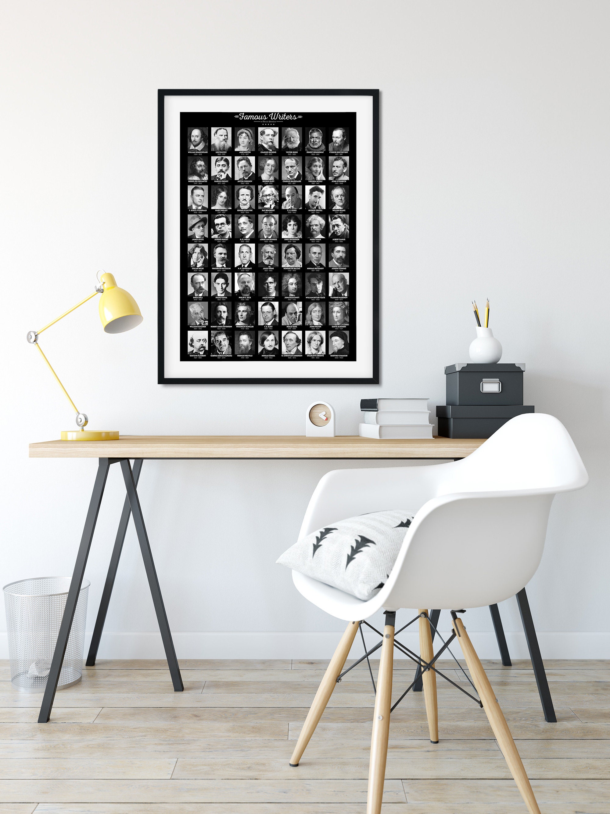 Famous Writers Art Print Literary Poster History of | Etsy