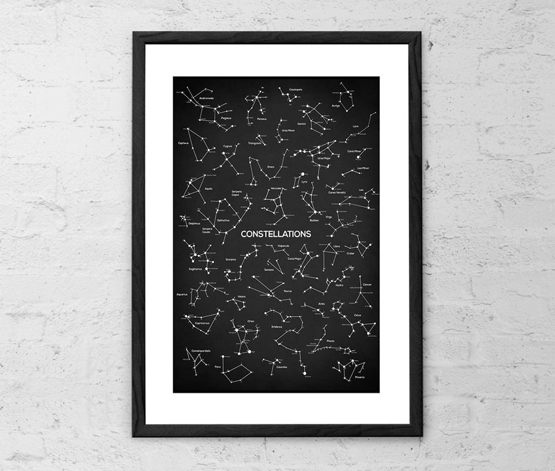 Constellations - Constellations Art Print - Constellations Map - Constellations Chart - Star Map ...