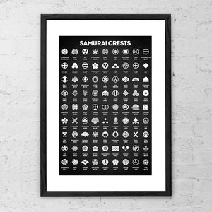 Samurai Clan Crests - Art Print - Japanese Family Crests Poster ...