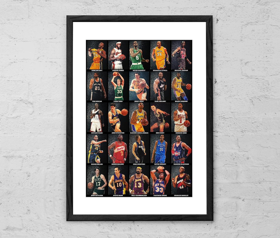 Basketball Legends - Art Print - Basketball Wall Art - Hall of Fame ...