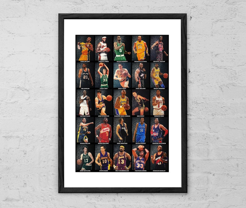 Basketball Legends Art Print Basketball Wall Art Hall of | Etsy