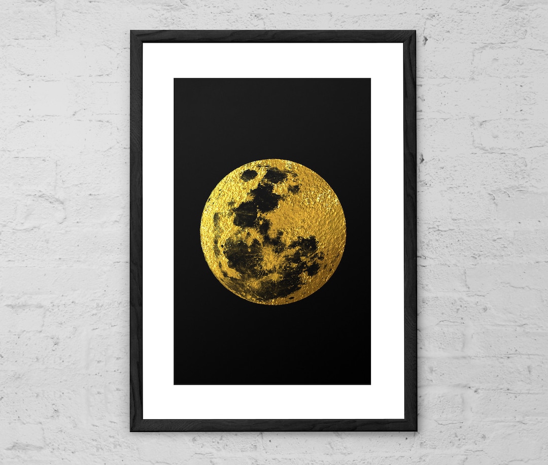 Gold Moon - Art Print - Gold Print - Boho Decor - Bohemian Wall - Gift ...