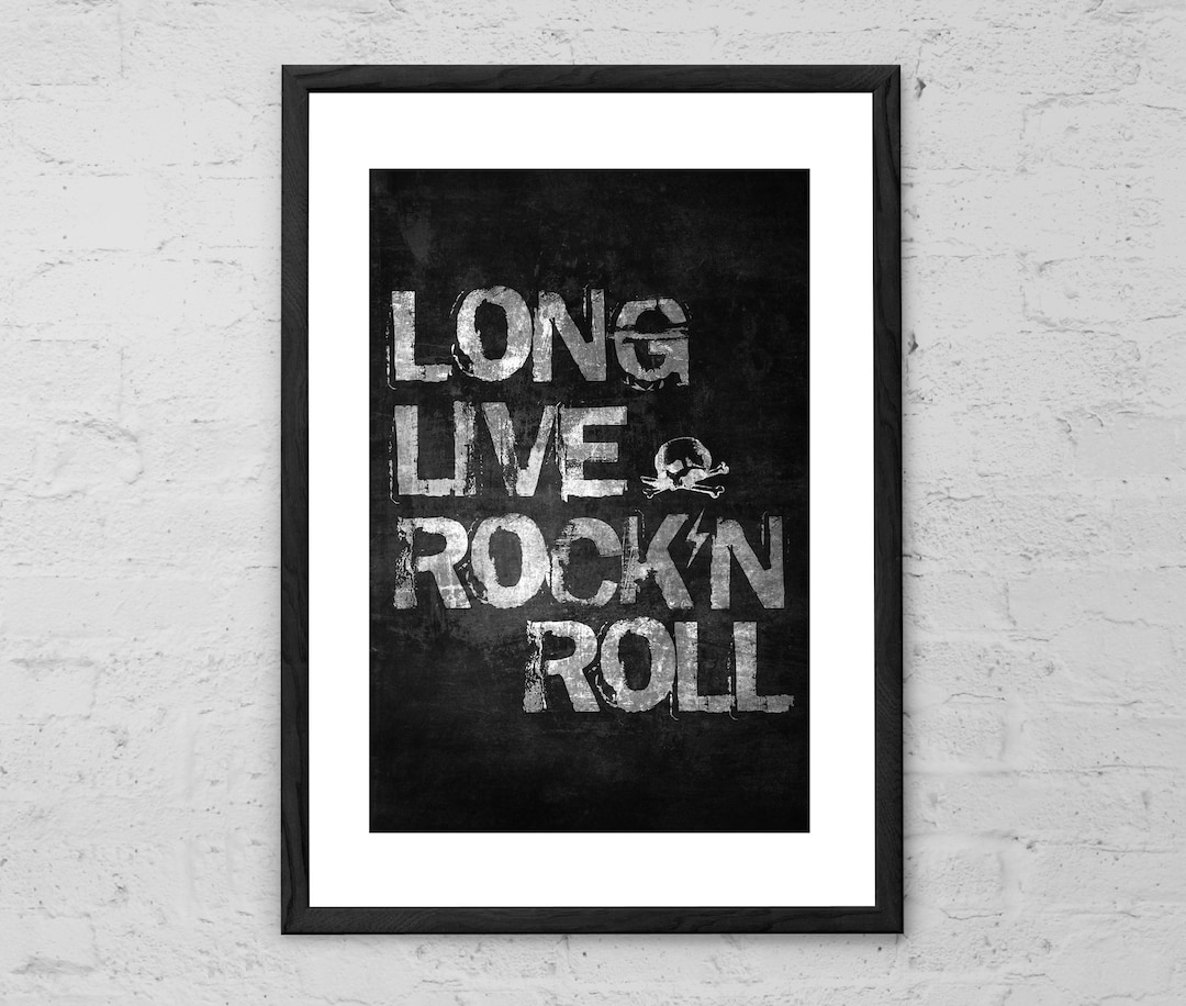 Long Live Rock and Roll - Art Print - Rock Poster - Rock Music Wall Art ...