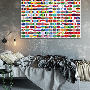Flags of the World Art Print World Country Flags Poster Classroom Decor ...