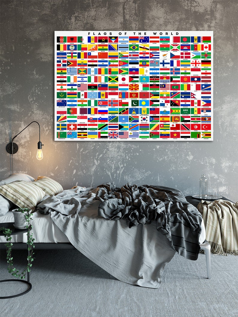 Flags of the World Art Print World Country Flags Poster | Etsy