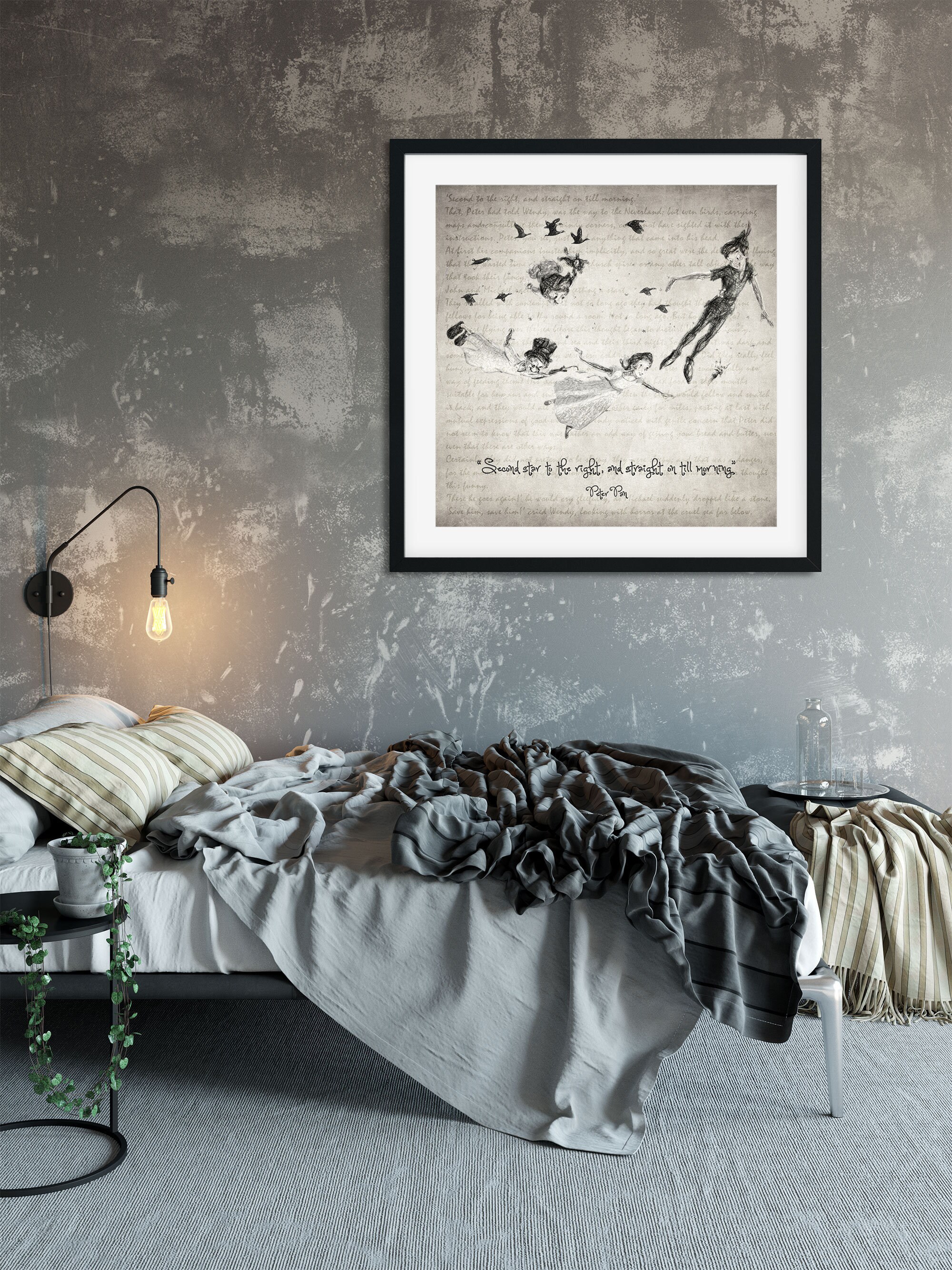 Peter Pan Quote Drawing Peter Pan Nursery Peter Pan | Etsy
