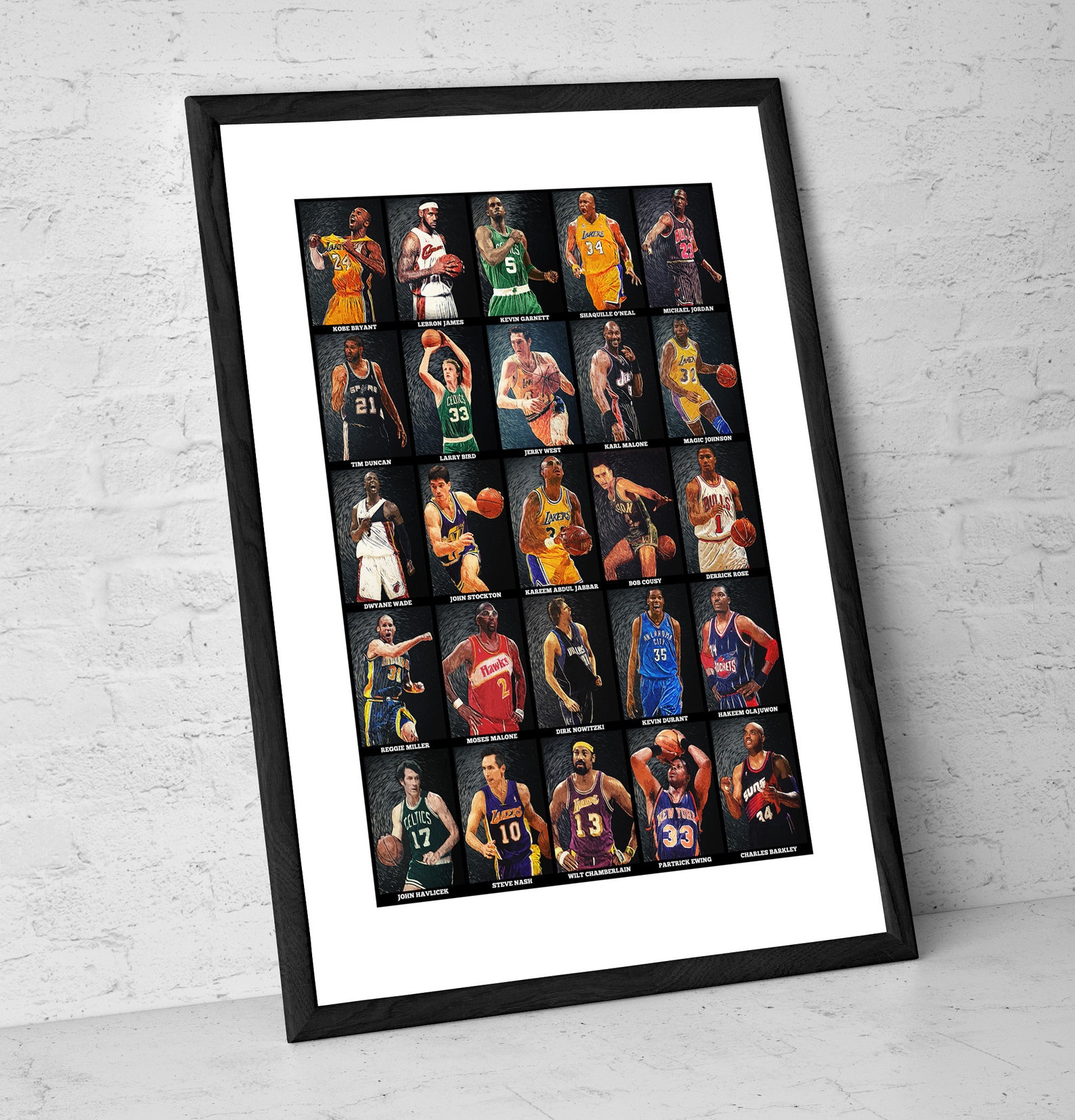 Basketball Legends Art Print Basketball Wall Art Hall of | Etsy