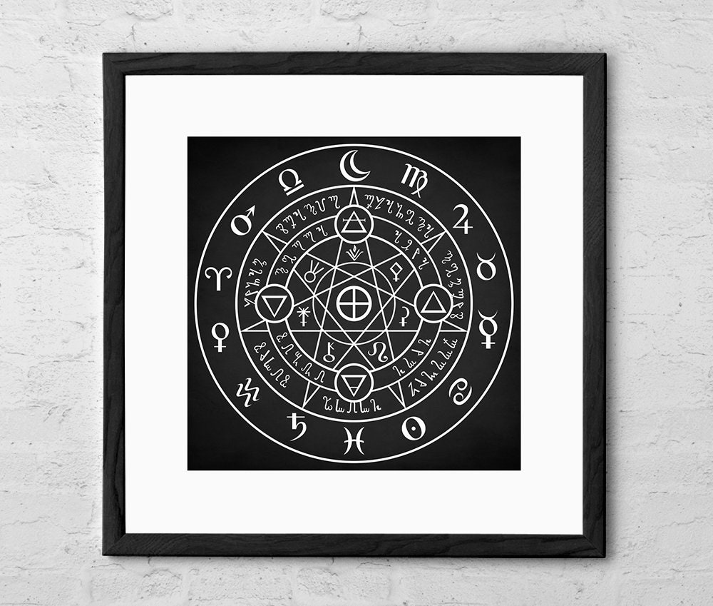 Alchemical Sigil Art Print Alchemical Symbols Occult Decor Wall Art ...