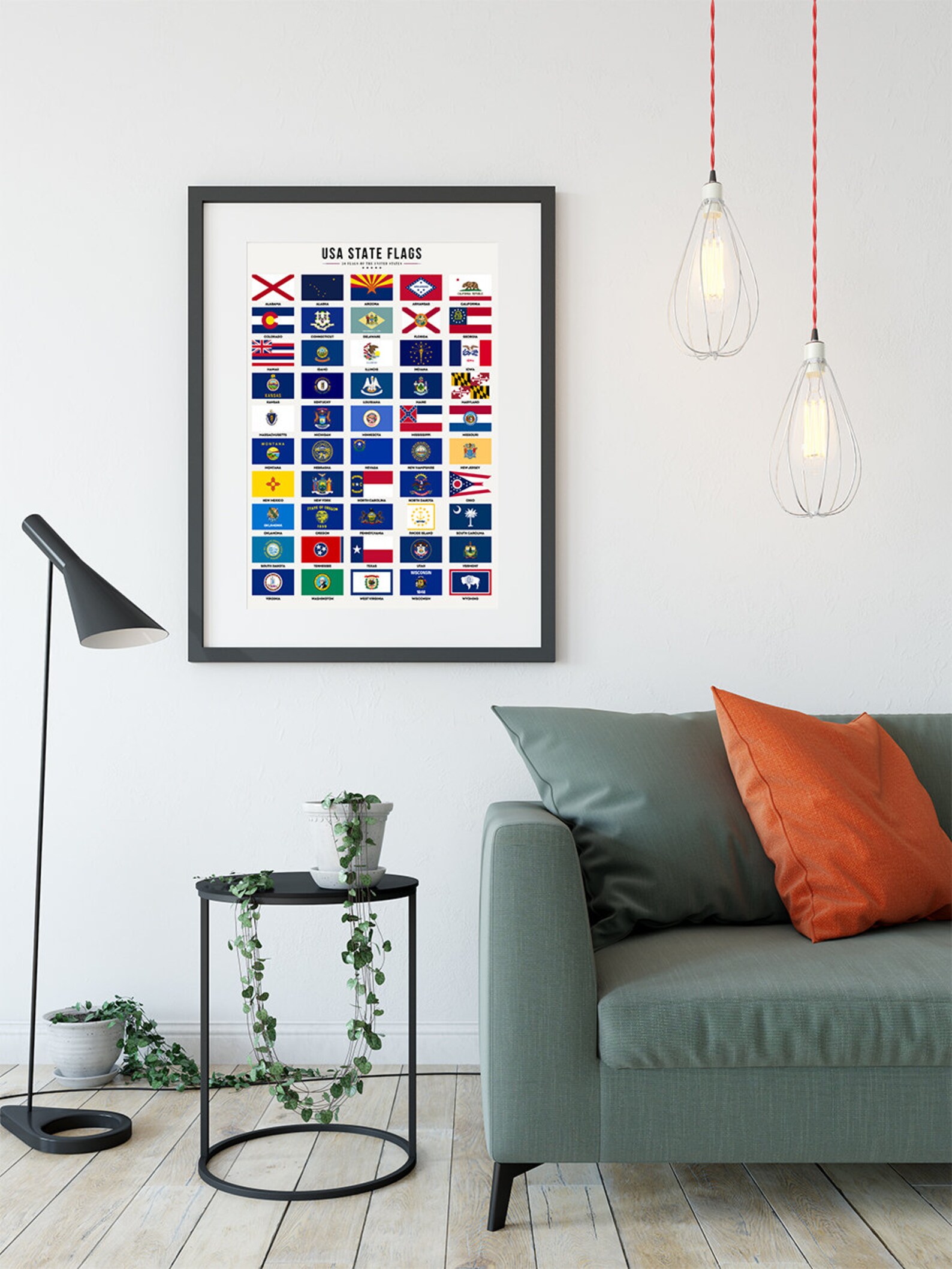 USA State Flags Art Print United States Flags Poster - Etsy