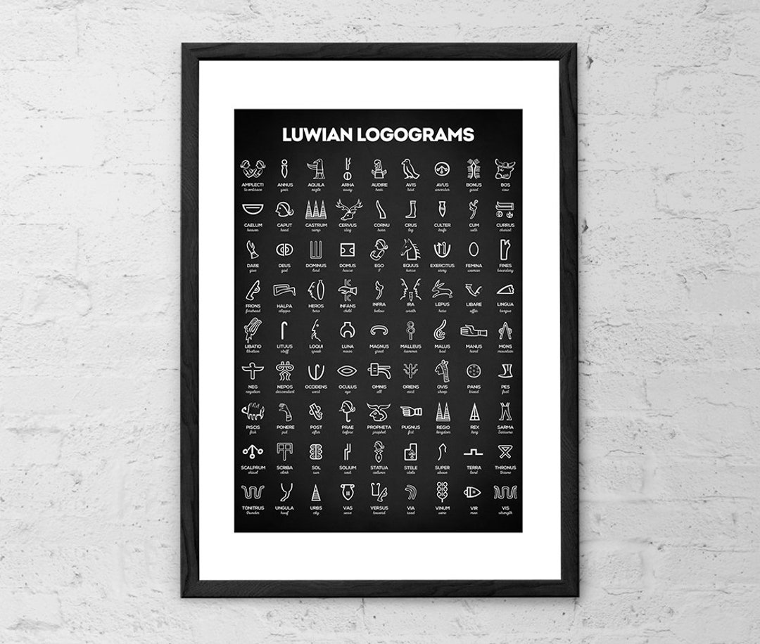 Luwian Hieroglyphic Script Art Print Ancient Mystical Anatolian ...