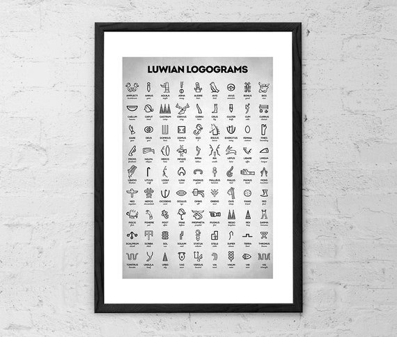 Luwian Logograms Art Print Ancient Mystical Anatolian Alphabet | Etsy