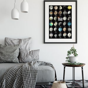Moons of Our Solar System - Art Print - Solar System Poster - Space ...