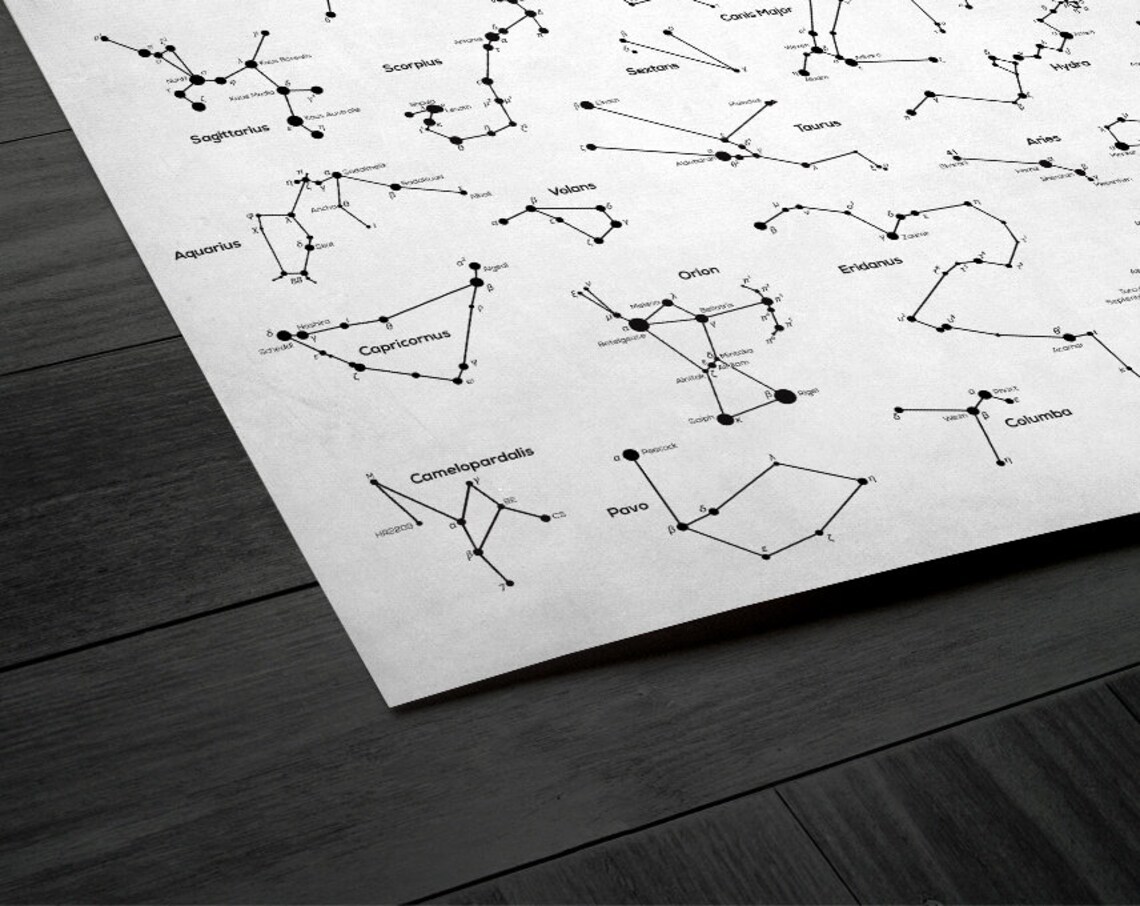 Constellations Art Print Constellations Map | Etsy