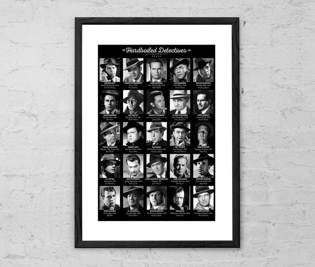 Hardboiled Detectives - Art Print - Film Noir Collage - Movie Poster ...