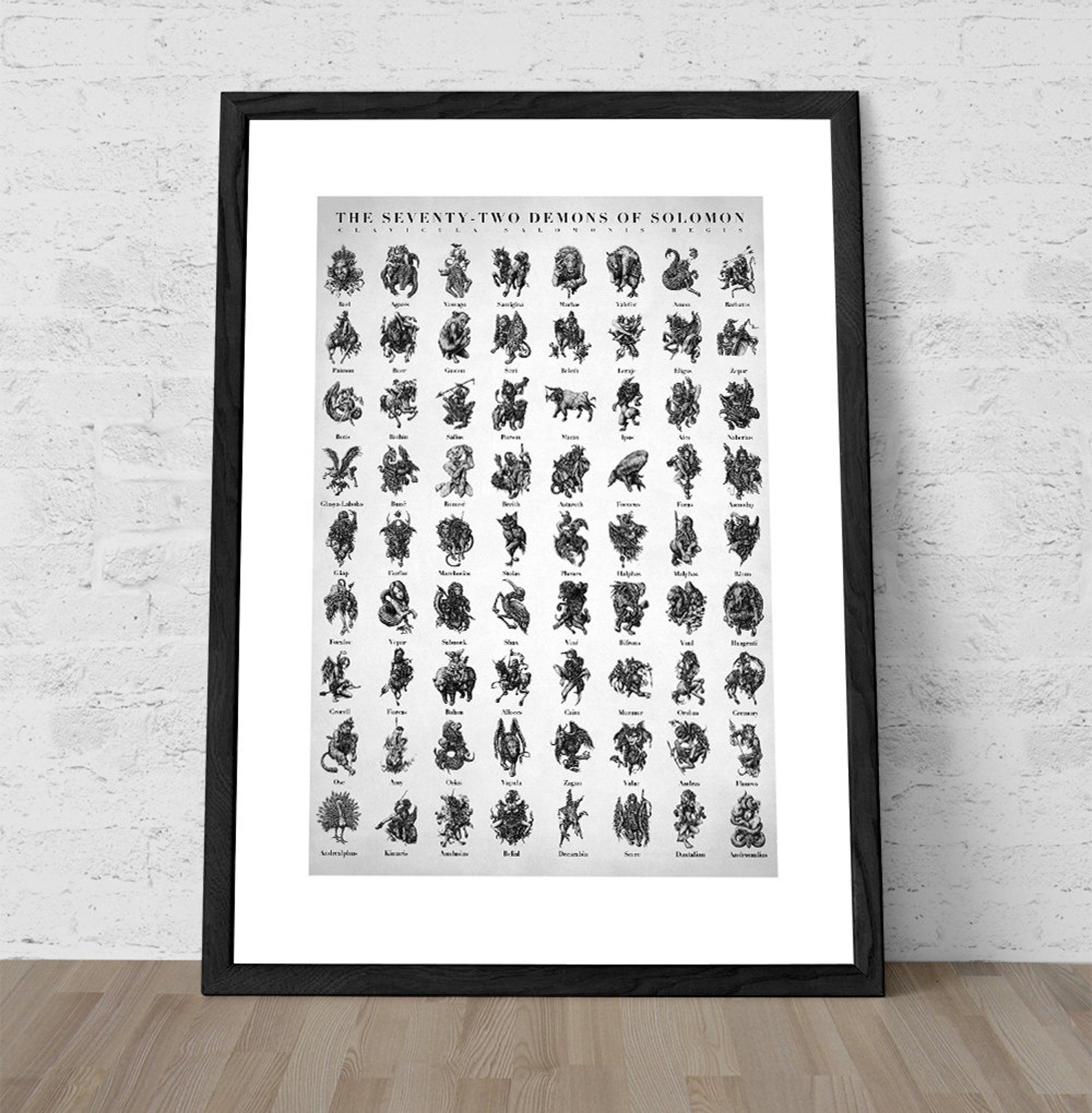 72 Demons of Solomon Art Print the Lesser Key of Solomon Poster ...