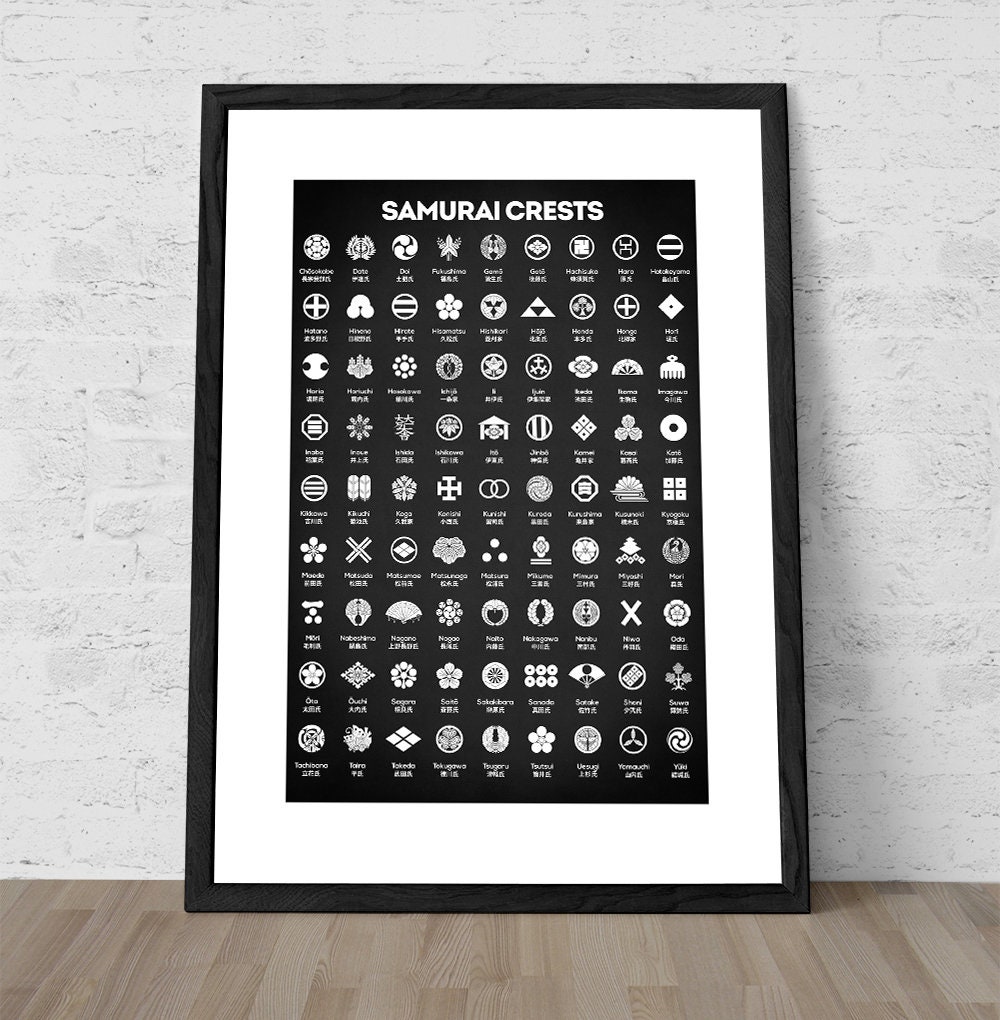 Samurai Clan Crests Art Print Japanese Family Crests | Etsy