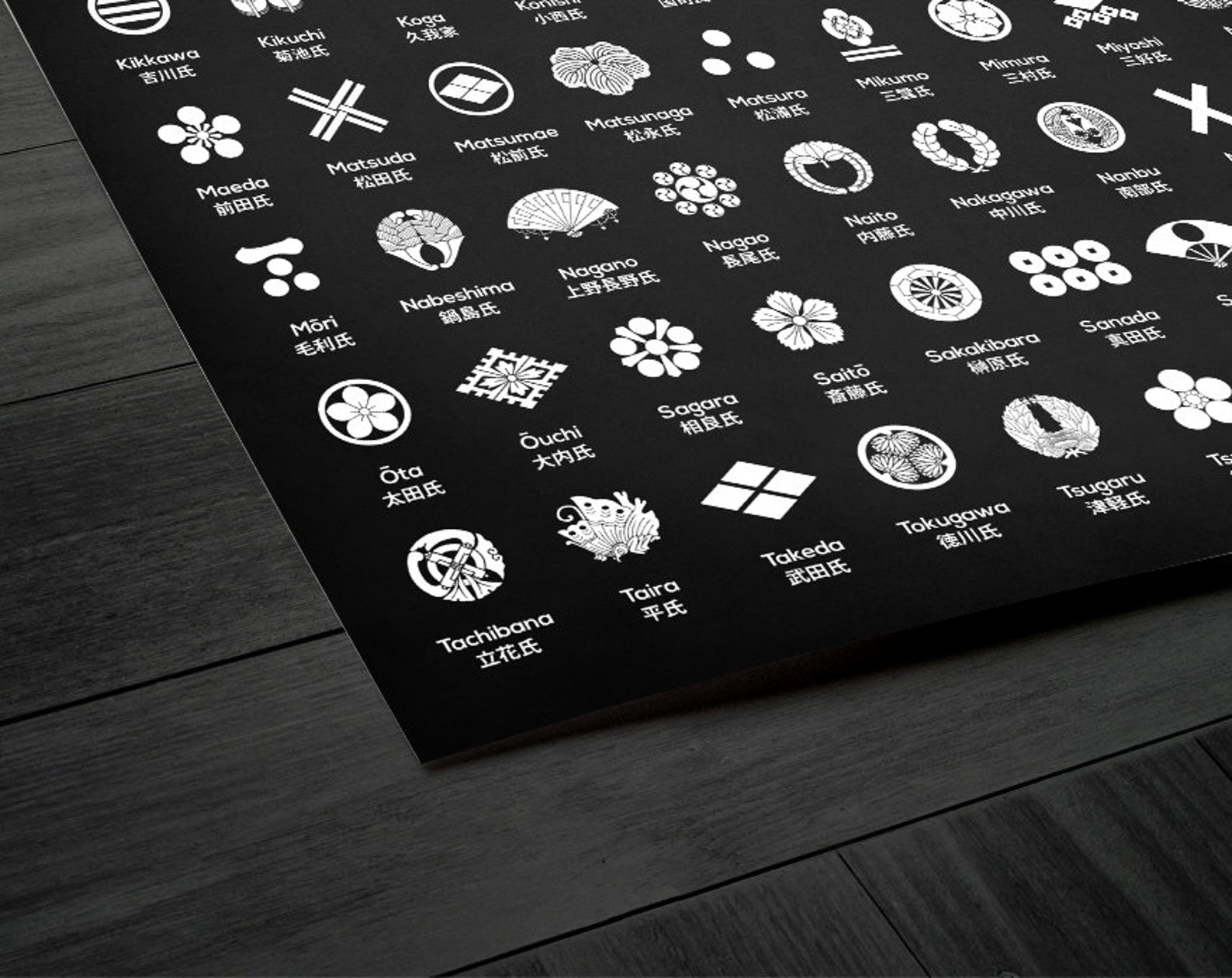 Samurai Clan Crests - Art Print - Japanese Family Crests Poster ...