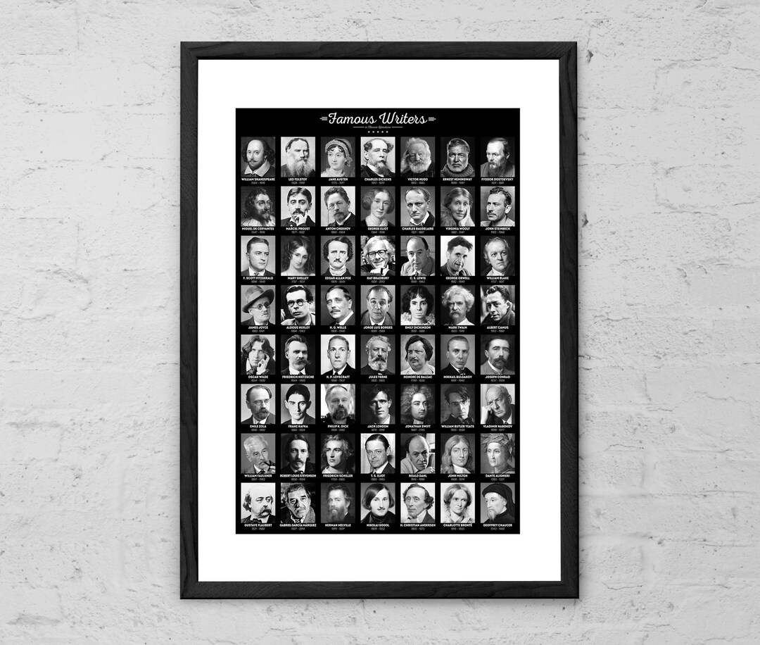 Famous Writers - Art Print - Literary Poster - History of Literature ...