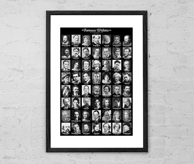 Famous Writers Art Print Literary Poster History of - Etsy