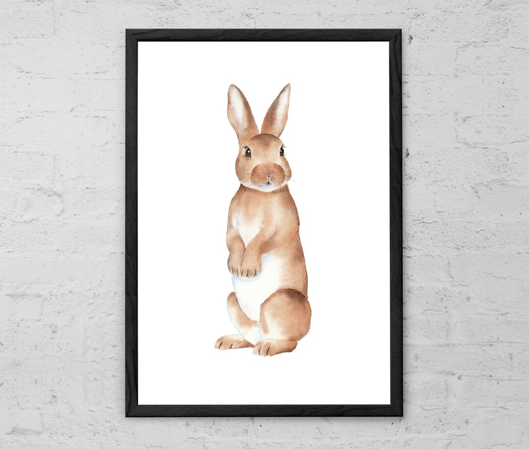 Rabbit Watercolor - Rabbit Art Print - Rabbit Painting - Rabbit Nursery ...