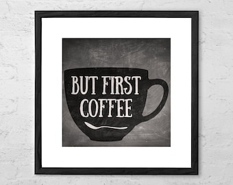 TRANSPARENT but First Coffee Poster Office Decor Coffee Print Kitchen ...