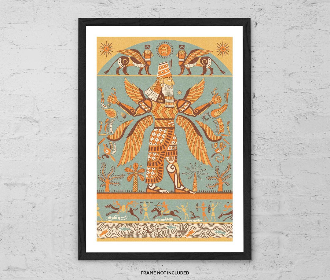 Ziggurat – Mesopotamian Mythology Wall Art, Assyrian Winged God Print ...