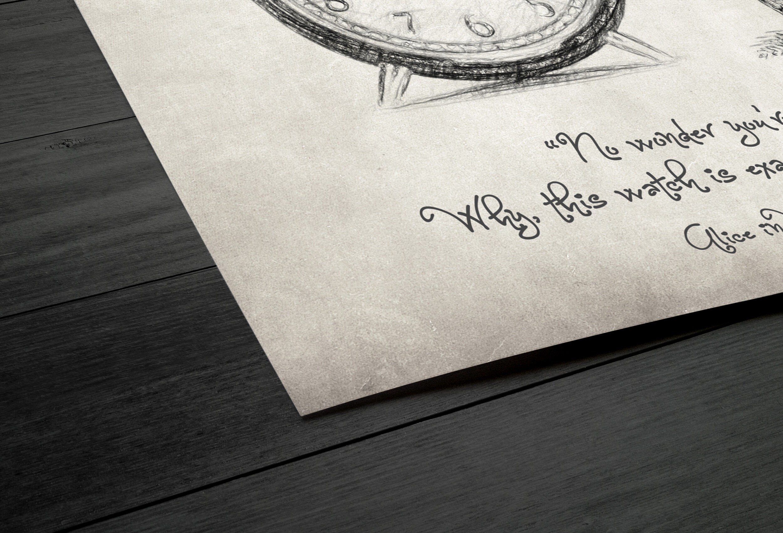 Alice in Wonderland Quote Drawing No Wonder You're | Etsy