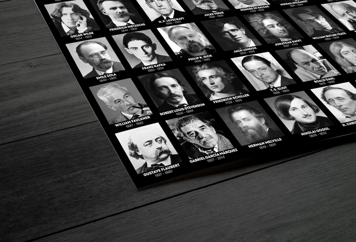 Famous Writers Art Print Literary Poster History of | Etsy