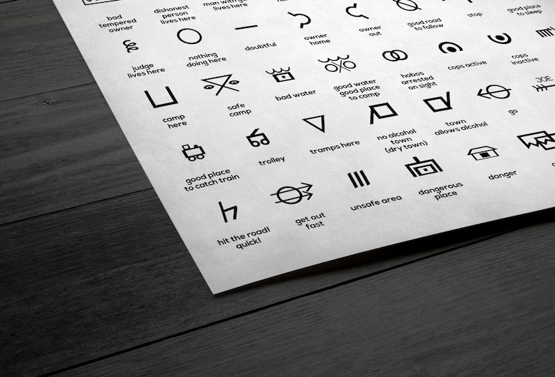 Hobo Symbols Hobo Signs Hobo Alphabet Hobo Code Visual | Etsy