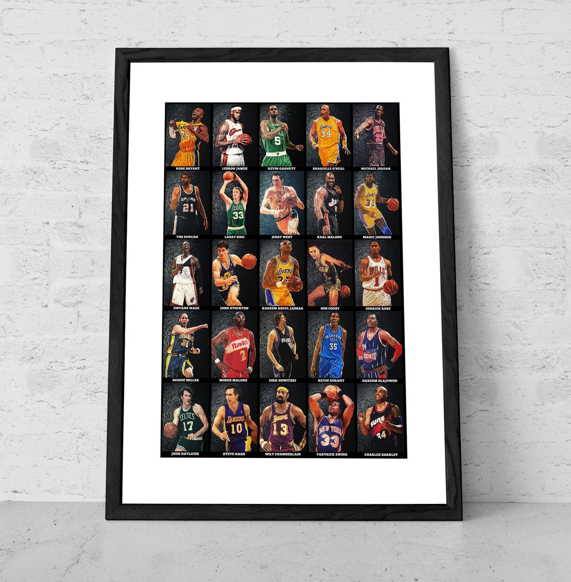 Basketball Legends - Art Print - Basketball Wall Art - Hall of Fame ...