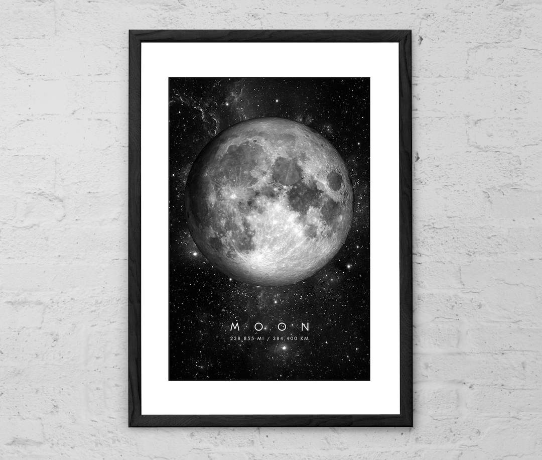 Moon - Art Print - Moon Wall Art - Moon Poster - Lunar Moon Print ...